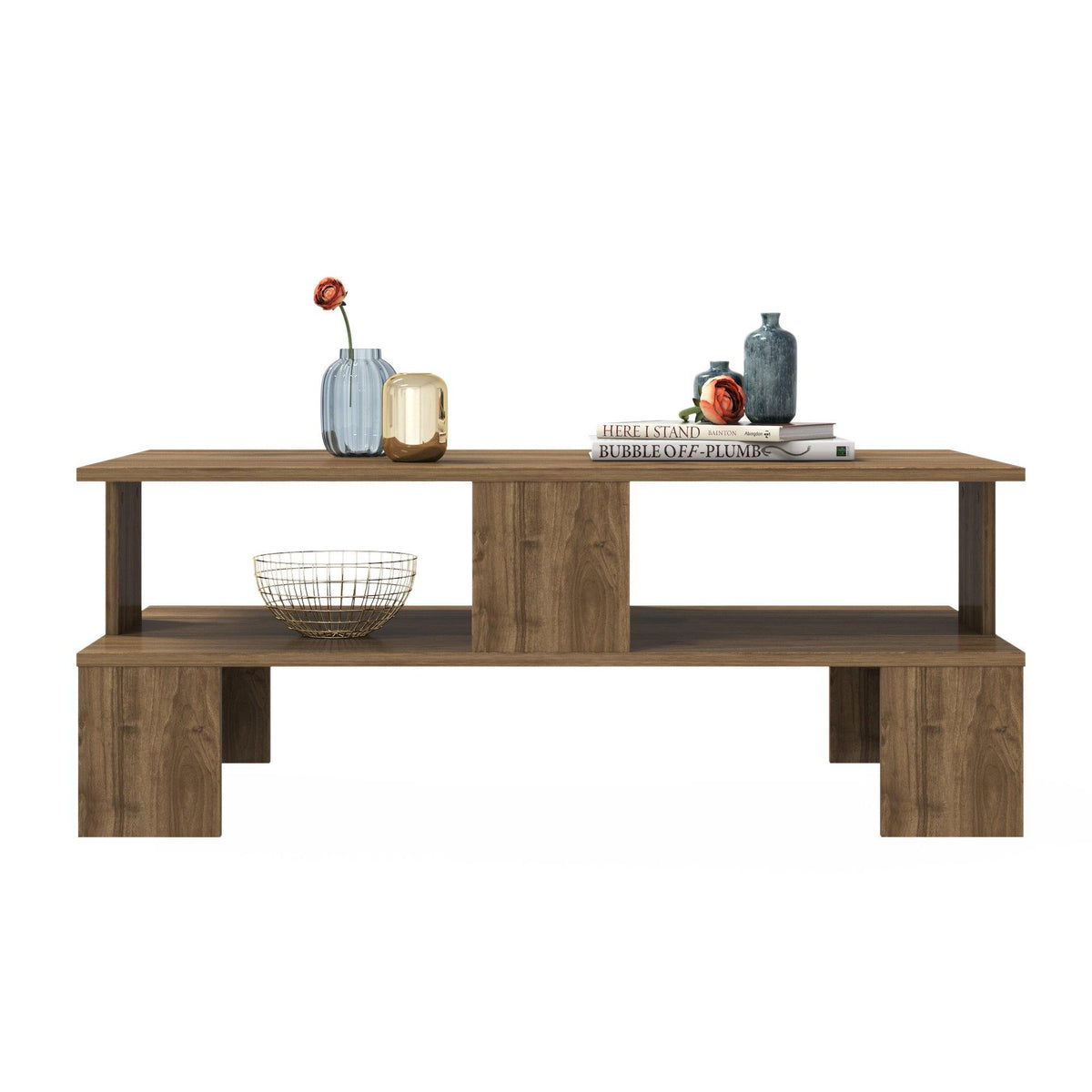 Evans 47" Wide Manufactured Wood Coffee Table with Storage Shelf