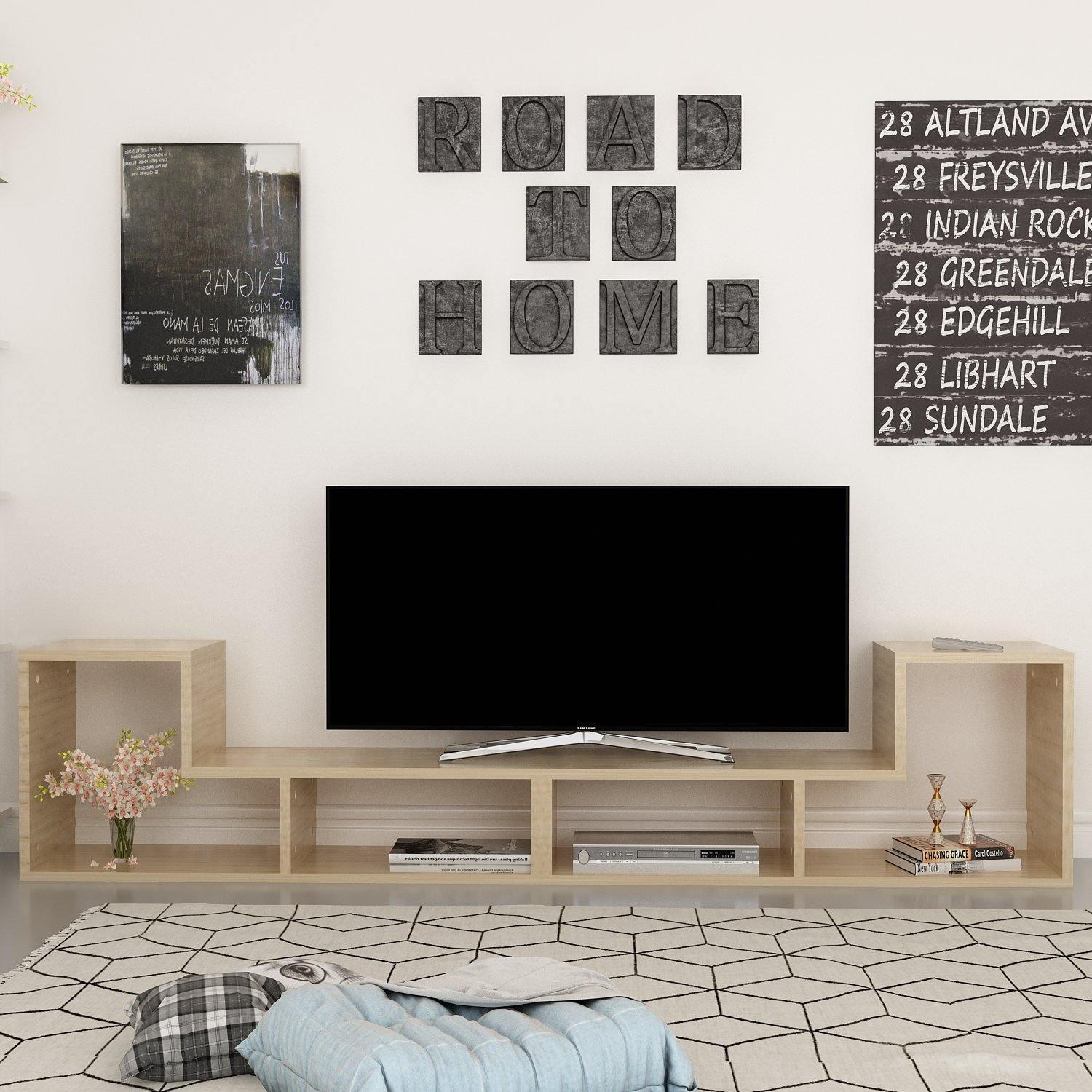 C shaped tv stand store